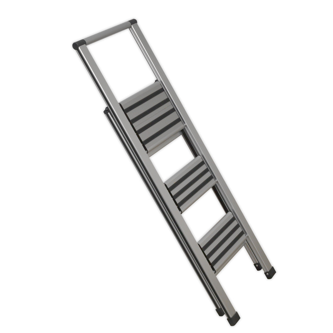 Aluminium 3 Step Fold-Flat Ladder | 150kg Capacity | EN 14183 Certified ...