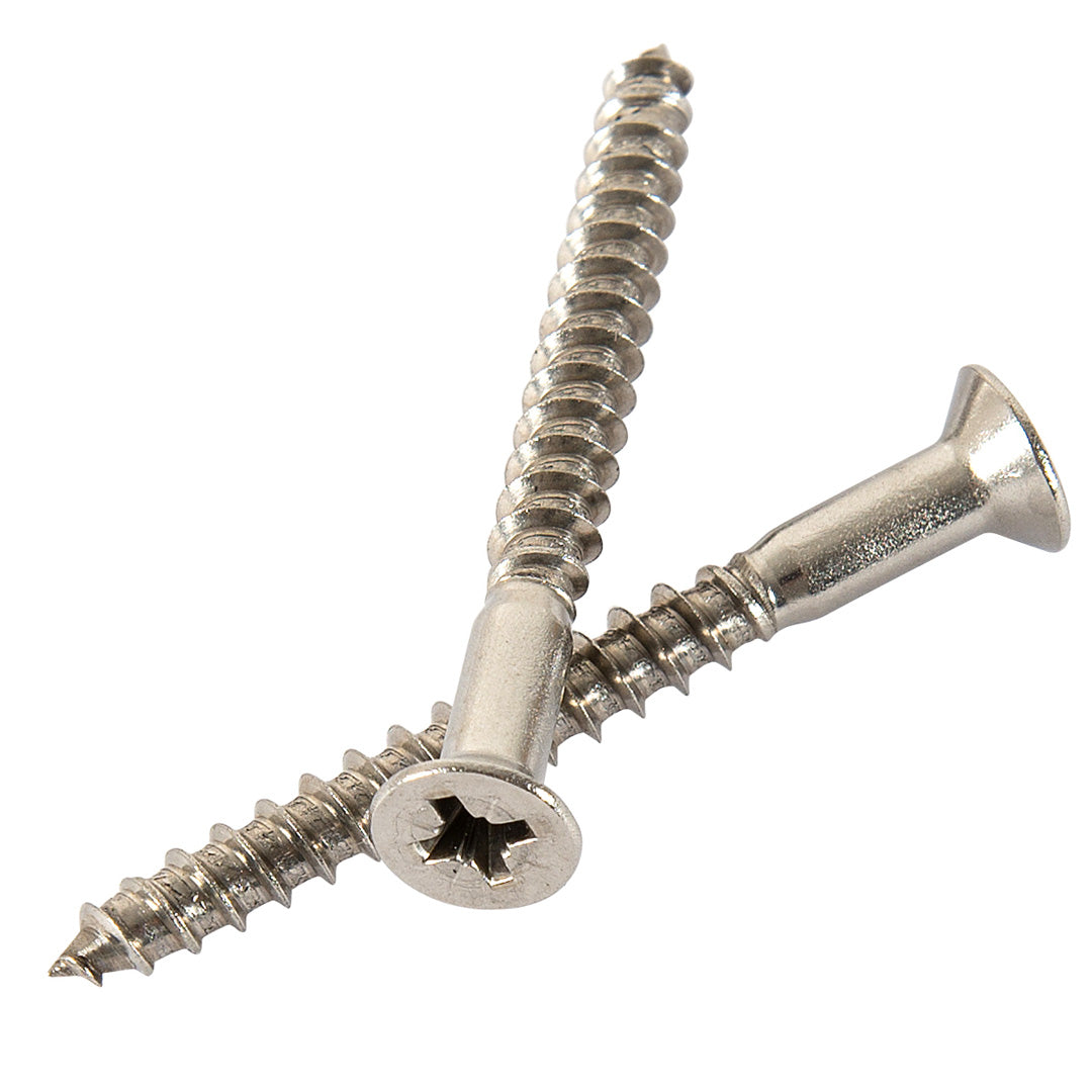 6mm (No.14) x 50mm Stainless Steel Pozi Countersunk Woodscrews (A2 ...