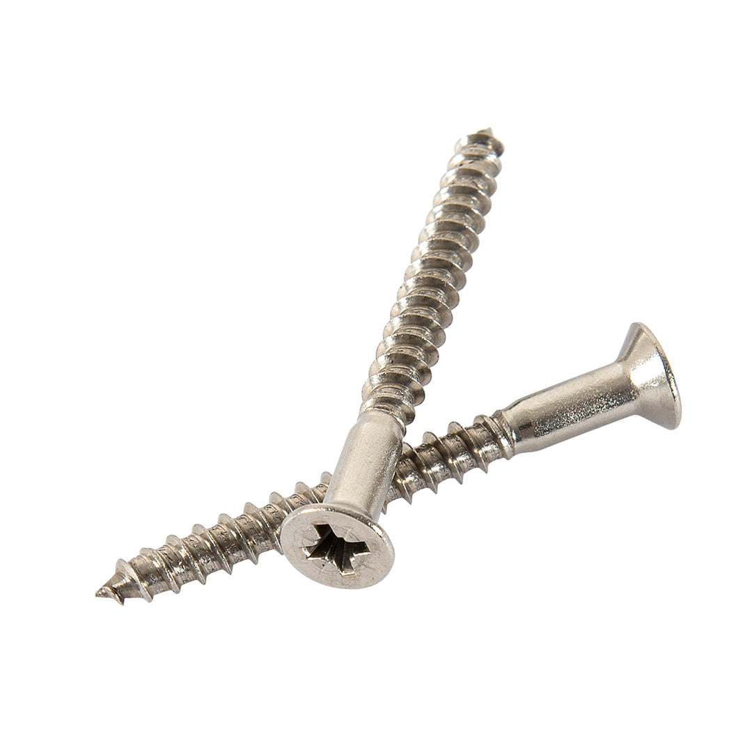 4mm (No.8) x 65mm Stainless Steel Pozi Countersunk Woodscrews (A2 ...