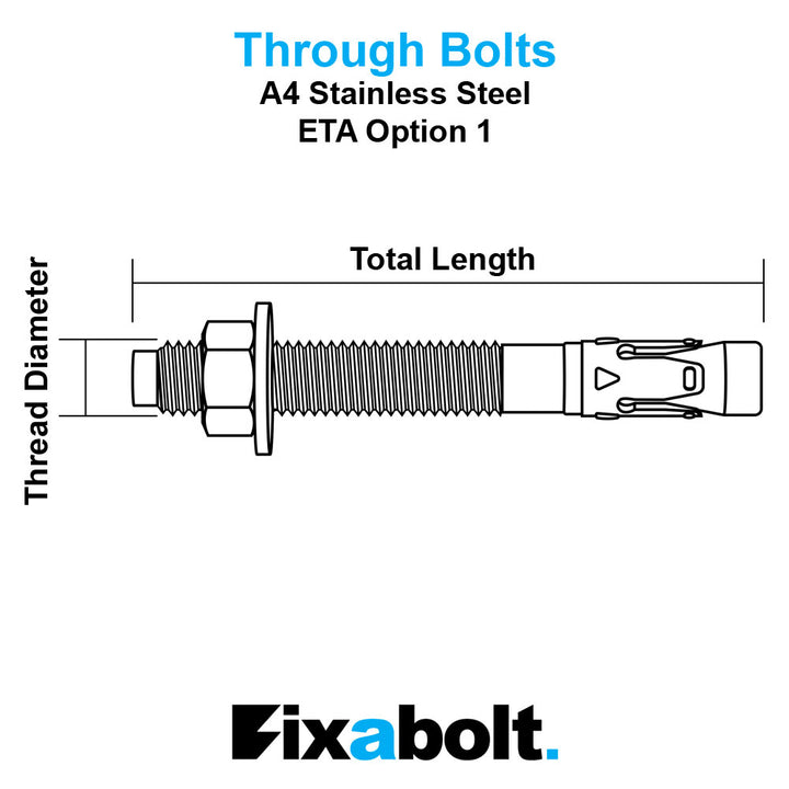 Through Bolts Stainless Steel A4 | ETA Option 1 | Discounts – Fixabolt